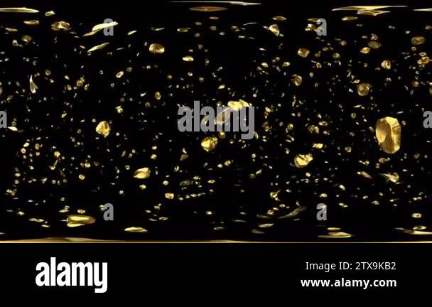 360 VR Romantic flying golden metal rose flower petals for St ...