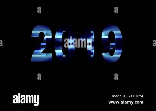 cool neon glitch 2019 text animation background logo seamless loop New quality universal ...