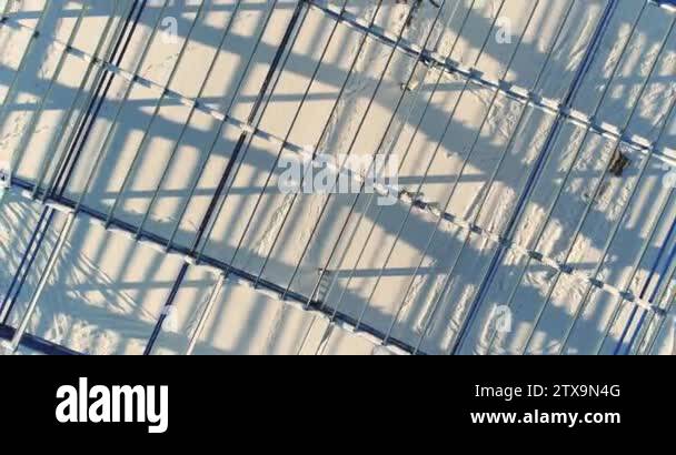 Modern storehouse construction site, the structural steel structure of ...