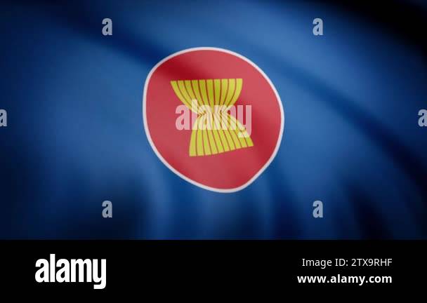 Beautiful satin finish looping flag animation of ASEAN. ASEAN Flag ...