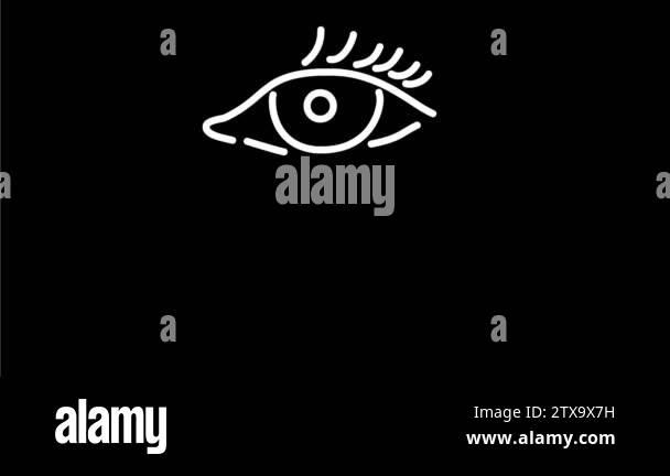 2d Animation motion graphics monoline drawing of an eye crying flowing ...