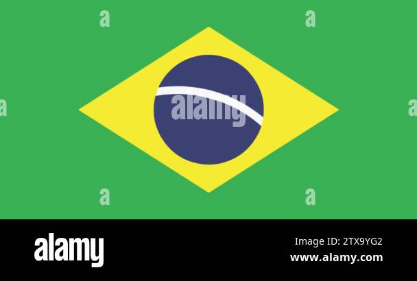 Transition with the Brazilian flag without words and stars. Green ...