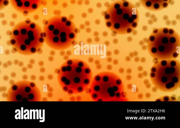 motion graphics and animated orange background with moving cells and ...