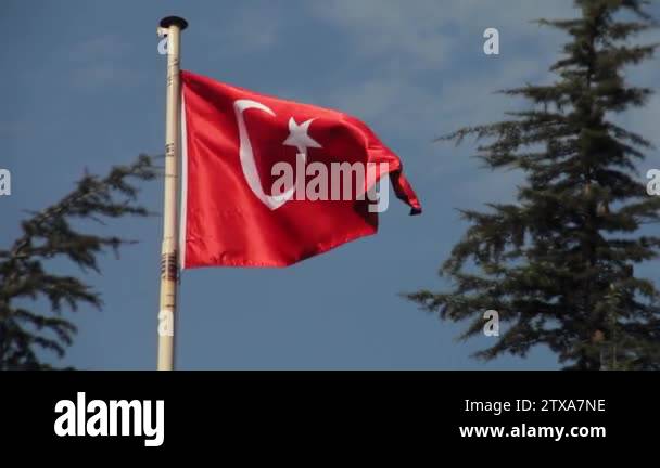 Turkish Flag (Turk Bayragi) Video Alternate Stock Video Footage - Alamy
