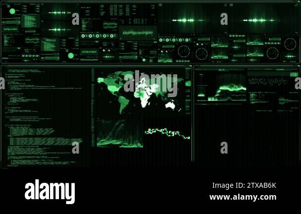 Futuristic digital interface screen. Streaming and flashing computer ...
