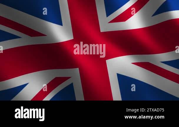 United Kingdom flag waving 3d. Abstract background. Loop animation ...