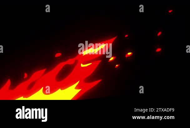 Cartoon Middle Fire Blaze Wind Animation. Middle Fire with the Wind 2D ...