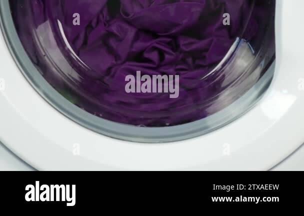 Laundry Machine Washing Spinning and Rotating Wet Clothes Stock Video ...