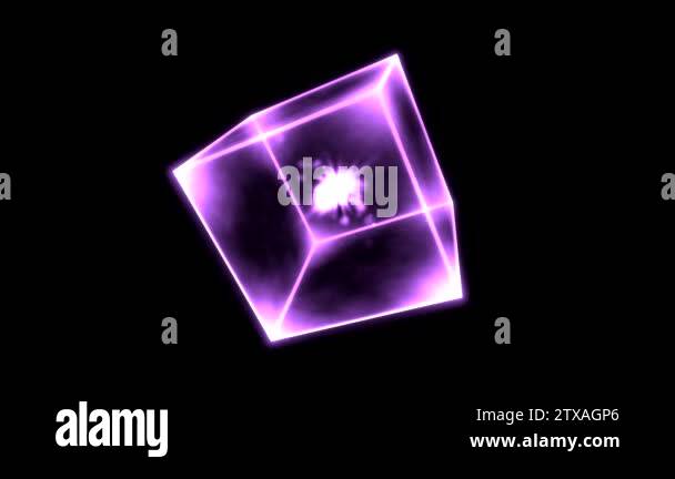 Rotating Glowing Cube Animation - Loop Purple Stock Video Footage - Alamy