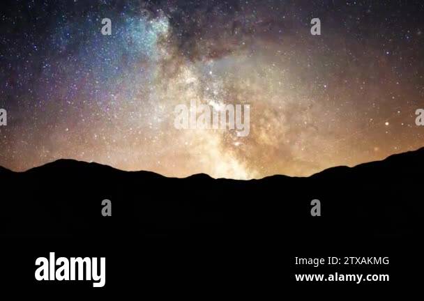 Bright Shining Stars in Night Sky and Milky Way Galaxy Time Lapse - 4K Seamless Loop Motion ...