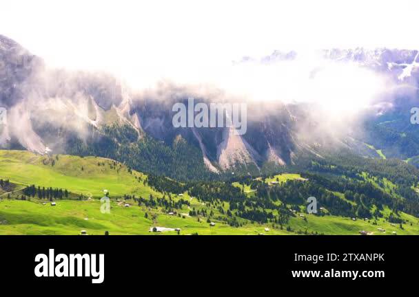Beautiful view of the Dolomites the limestone mountain of Italian Alps ...