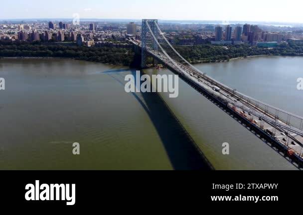 Aerial view of George Washington Bridge in Fort Lee, NJ. George ...