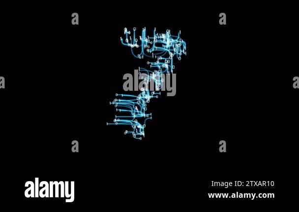 Digital Binary Pipes Plexus Countdown - Abstract Motion Alpha Matte 4k isolated Stock Video ...