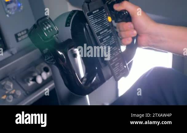 Process of flight control managed by an aviator in a cockpit Stock ...