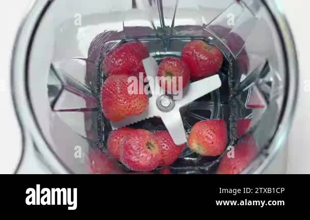 Berries for smoothie in blender. Top view. Part 02. Ingredients for ...