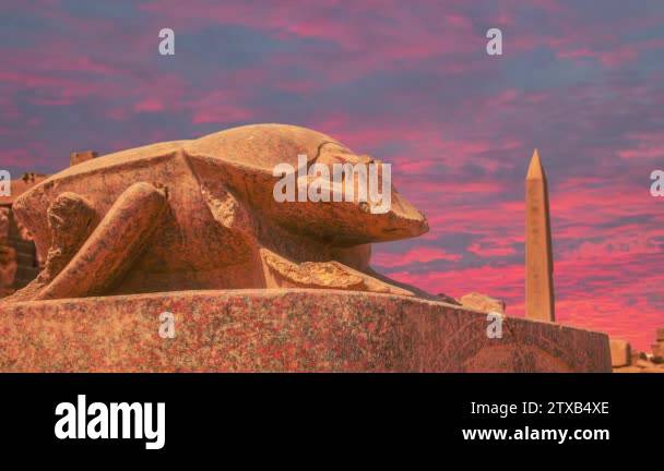 The scarab beetle statue is a symbol of the new beginning and the ...