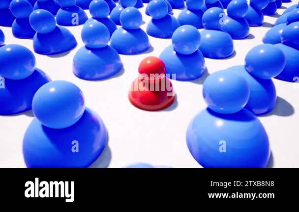 Blue people icons in 3d style on white background. Business concept ...