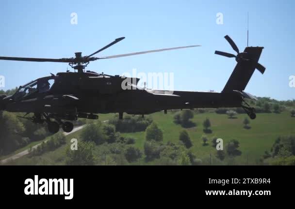 US Army helicopter landing on a military base Stock Video Footage - Alamy