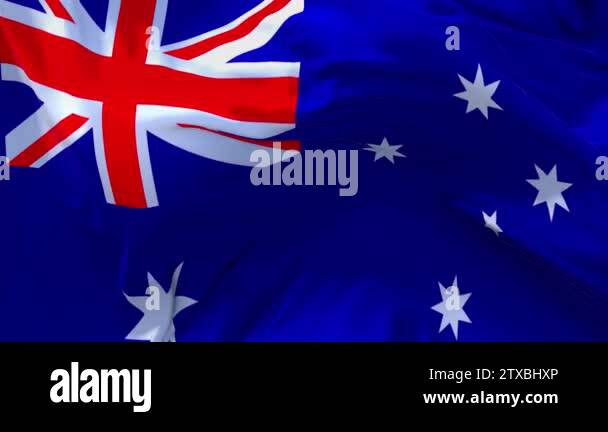 07. Australia Flag Waving in Wind Continuous Seamless Loop Background ...