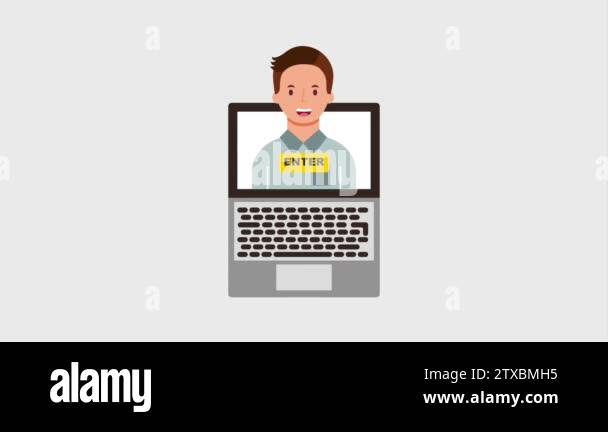 Man on screen laptop Stock Videos & Footage - HD and 4K Video Clips - Alamy