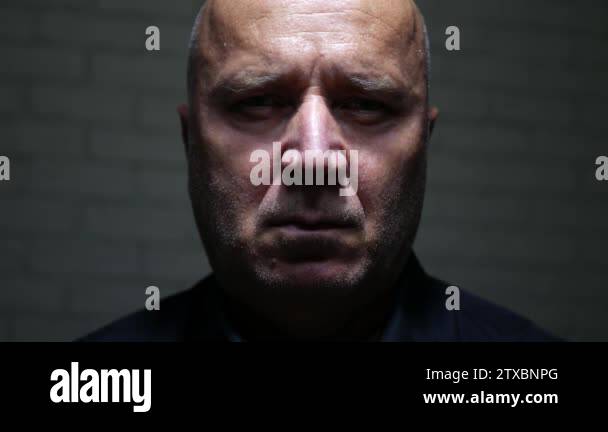 Sad Man Face Looking Hopeless and Upset to the Camera Stock Video ...