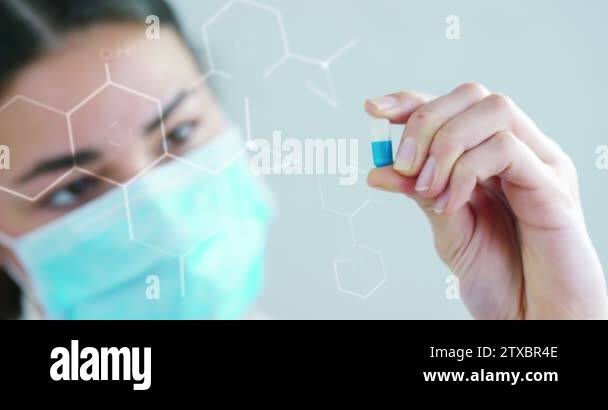 biometric of a scientist with futuristic graphics and holography with ...