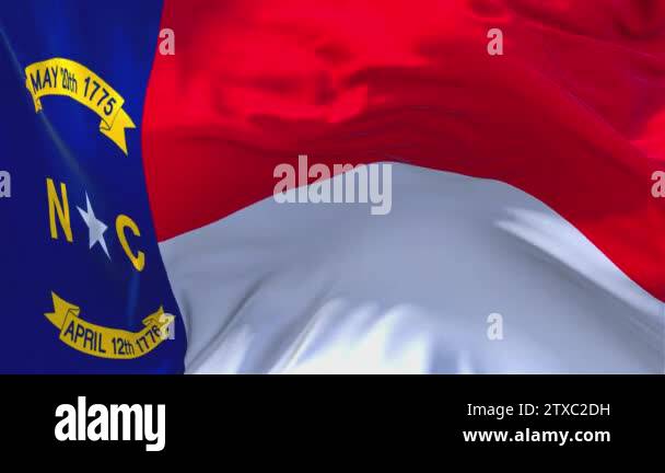 276. North Carolina Flag Waving in Wind Slow Motion Animation . 4K ...