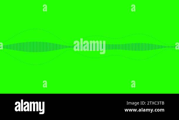 blue digital equalizer audio spectrum sound waves on chroma key green ...