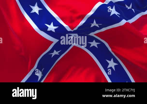 283. Confederate Battle Flag Waving in Wind Continuous Seamless Loop ...