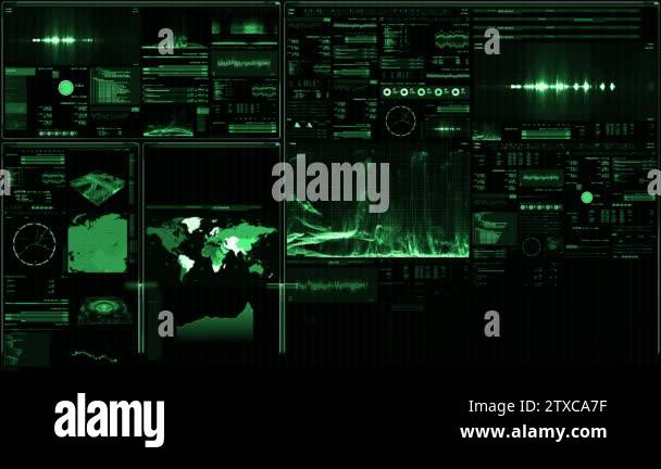 Futuristic digital interface screen. Streaming and flashing computer ...