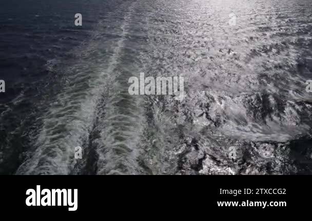 Cruise ship trace in a water, wake in water Stock Video Footage - Alamy