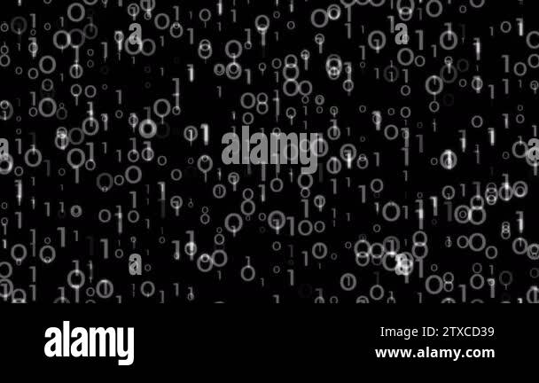 Digital Upstream // 4k Binary Cloud Data Video Background Loop. Digital zeros and ones slowly ...