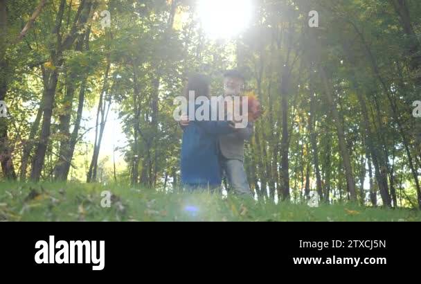 Woman autumn leaves woman laugh laughs Stock Videos & Footage - HD and ...