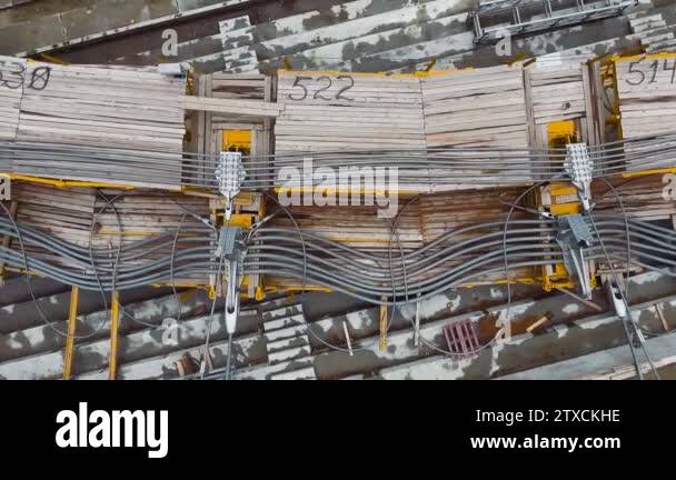 Cable-stayed structures of a football stadium Stock Video Footage - Alamy