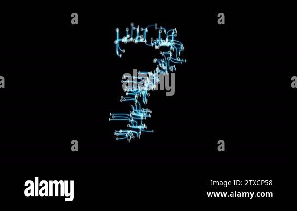 Abstract Rotating Digital Binary Pipes Plexus nodes and connection paths form a countdown. The ...