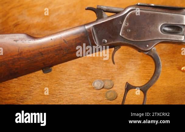 Old Western Lever action Rifle Stock Video Footage - Alamy