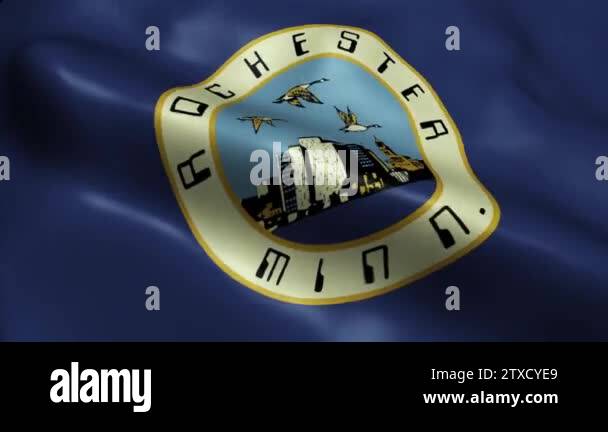 Flag of Rochester USA City Seamless Looping Waving Animation Stock ...
