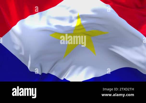 236. Saba Flag Waving in Wind Continuous Seamless Loop Background Stock ...