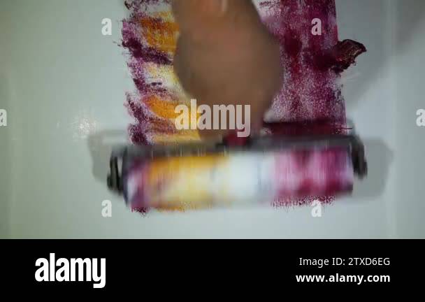 Mixing colors using a roller to rotate colors so that each color is ...