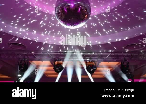 Disco Ball, view from below, from the disco ball beams, stage light ...