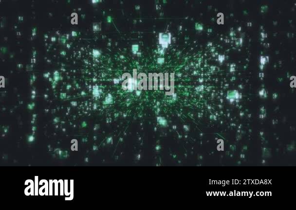 Artificial intelligence matrix concept background as motion in the ...