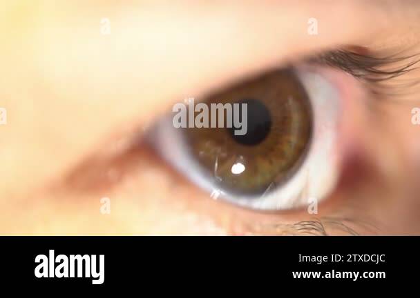 female human eye extreme close up eye lashes opening and closing scared ...