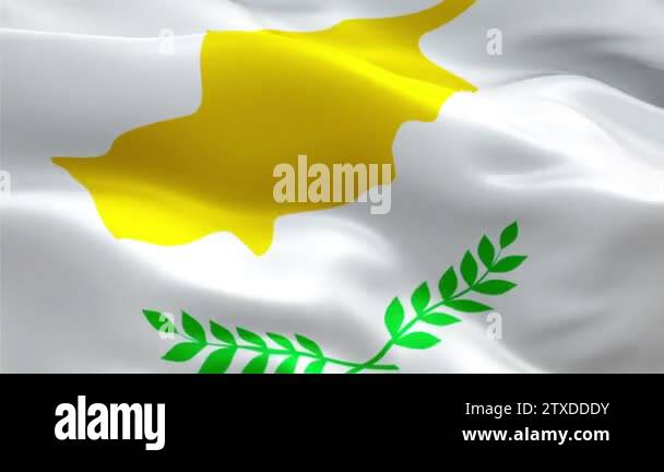 Cyprus waving flag. National 3d Cypriot flag waving. Sign of Cyprus ...