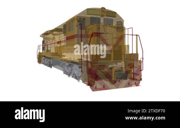 Modern diesel railway locomotive with great power and strength for ...