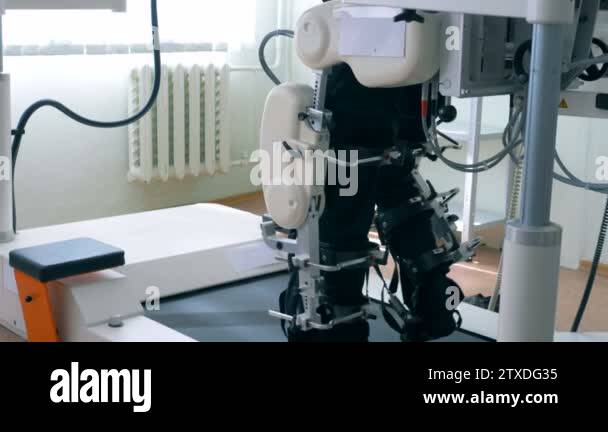 Man can walk, using special prosthetic device at a modern ...