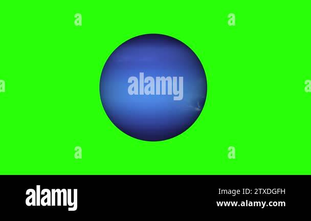 simple Neptune planet model rotating seamless loop animation on green ...