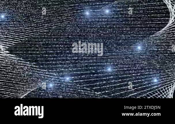 Abstract bright particles in spiral shape with back lighting, computer ...