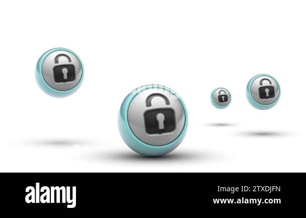 Lock. Looping. Alpha channel. Isolated on white background Stock Video ...