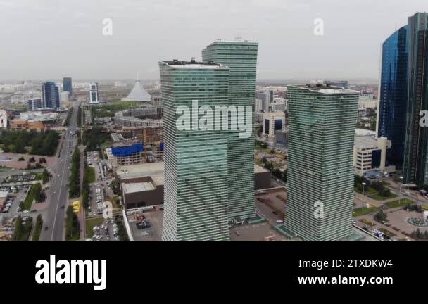 4k Modern architecture, skyscrapers top view in a big city Stock Video ...