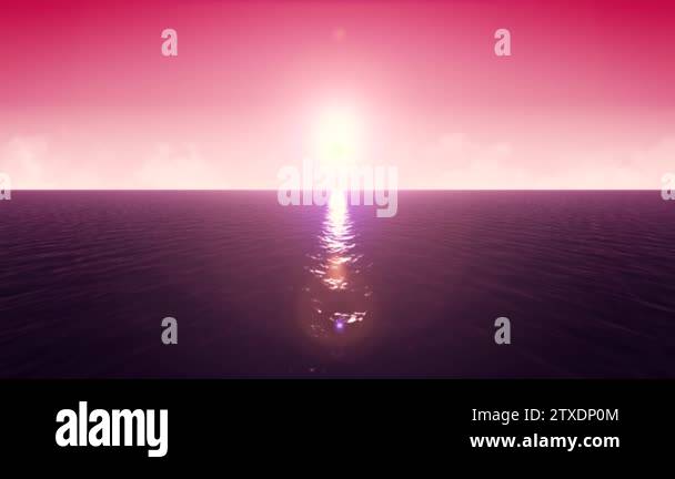 4k Ocean Sunrise Horizon Loop/ Animation of loopable summer beautiful ...